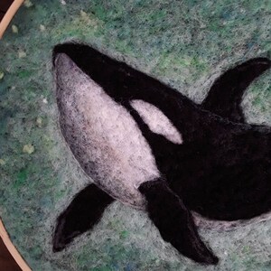 Needle Felted Orca Whale - Wool "painting" Hoop Art - Etsy