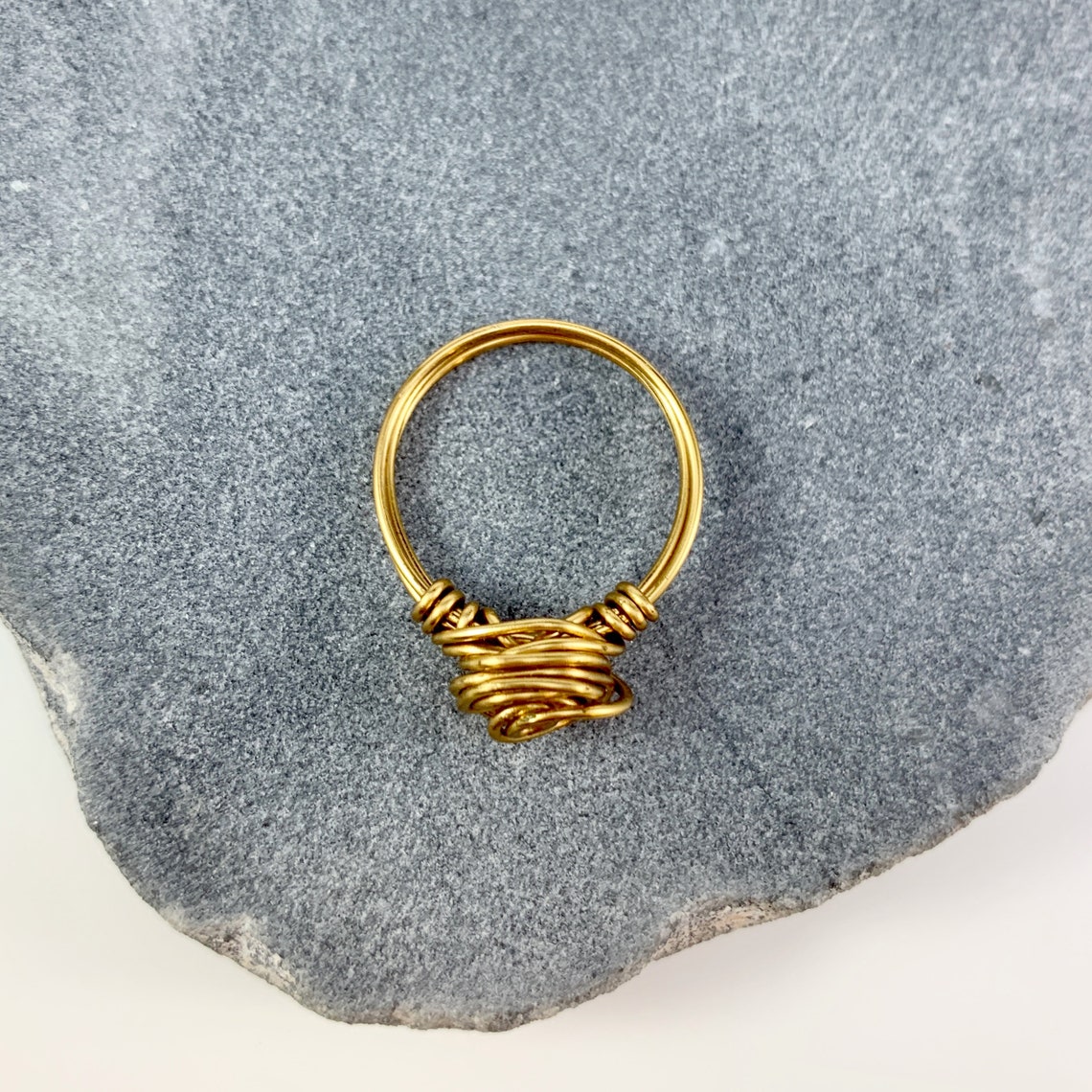 Minimalist Gold Wire Knot Ring Minimal Rose Flower Wire - Etsy