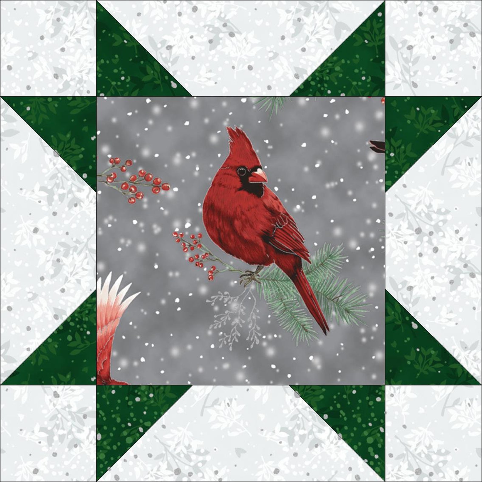 Christmas Quilt Pattern Row by Row Holidays Flights of Whimsy With Red ...