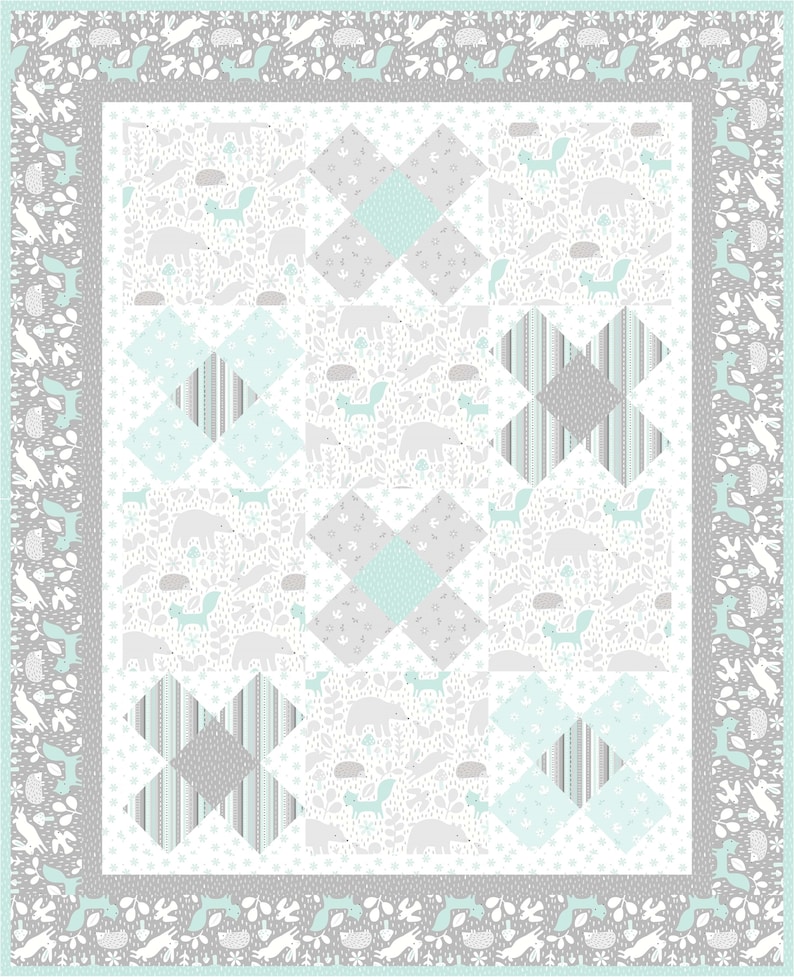 Easy Baby Quilt Pattern Nursery Decor Quilting Patchwork Great as Gift ...