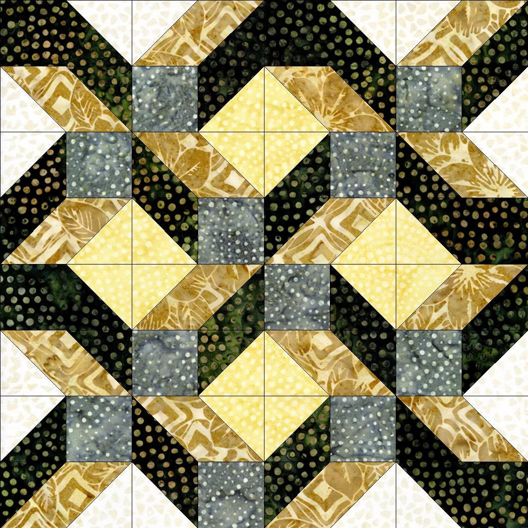 Quilt Pattern Scrappy PDF Download for Batiks or Quilting Cotton With Easy Piecing With ...