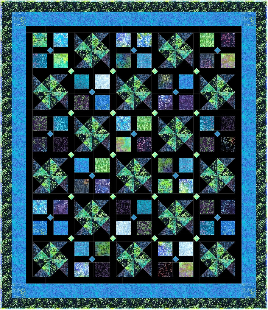 Easy Quilt Pattern Geometric Modern Decor With Batiks or Quilting and ...