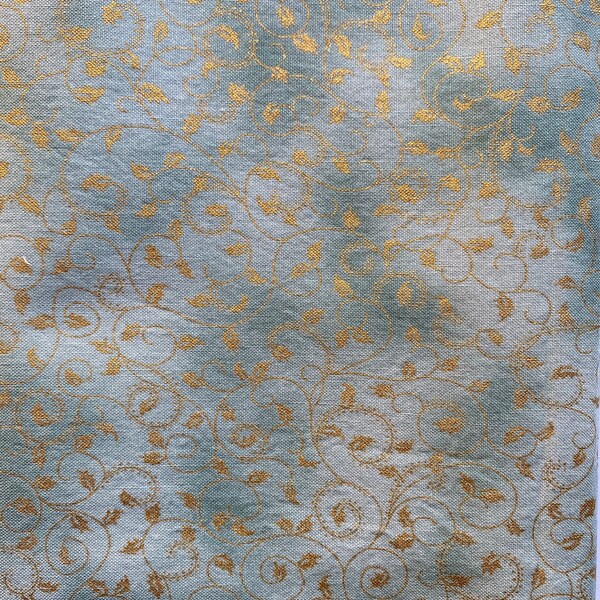 Slate Blue Gold Fabric - Etsy