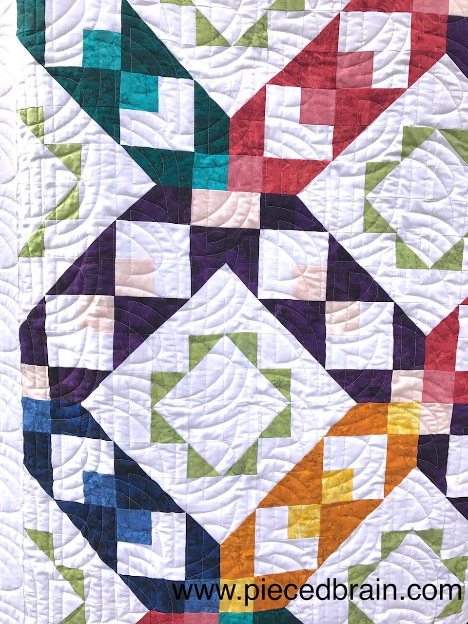 Geometric Star Quilt: Modern Colorful Design, 65x77 - Etsy