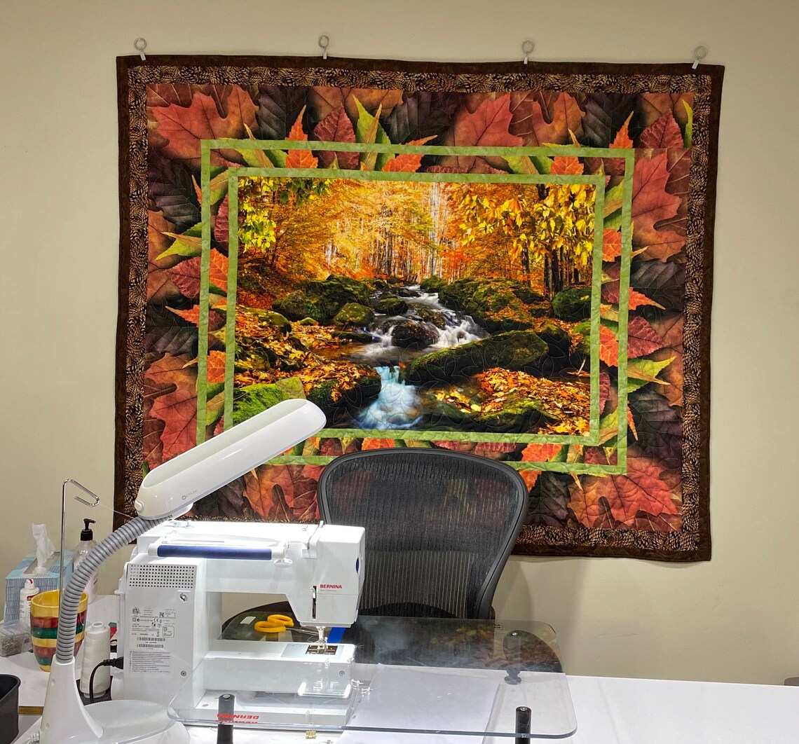 Quilt Pattern for Panel Quilt Easy for Beginners Showing Fall Leaves ...