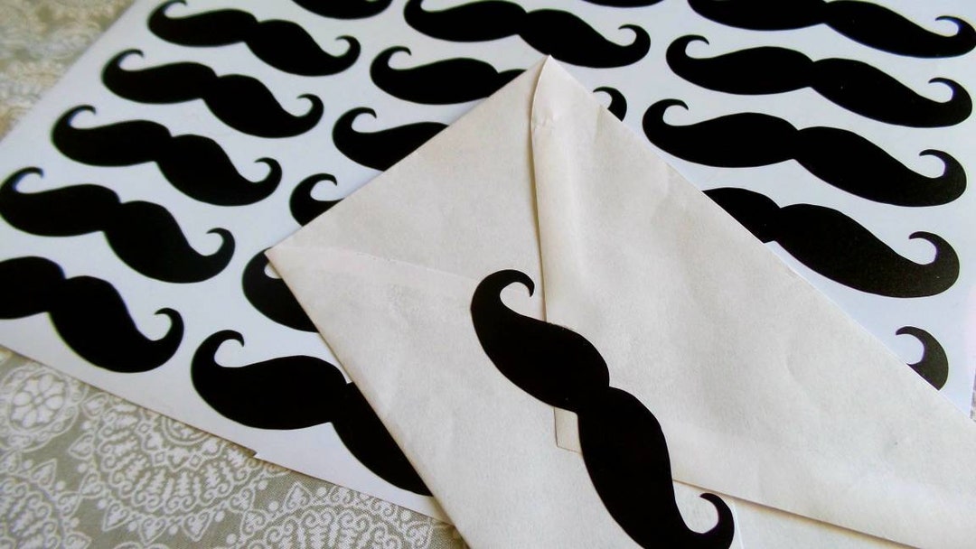Black Mustashe Stickers, Large Mustache Decal - Etsy