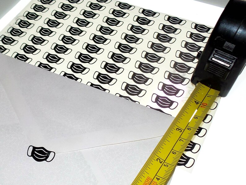 Mini Mask Stickers, Black 2020 Face Mask Sealer Set, Covid Envelope ...