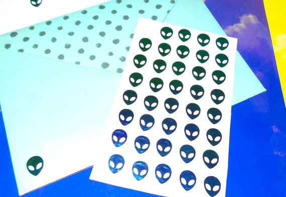 Mini Alien Head Stickers Color Changing Envelope Sealers - Etsy