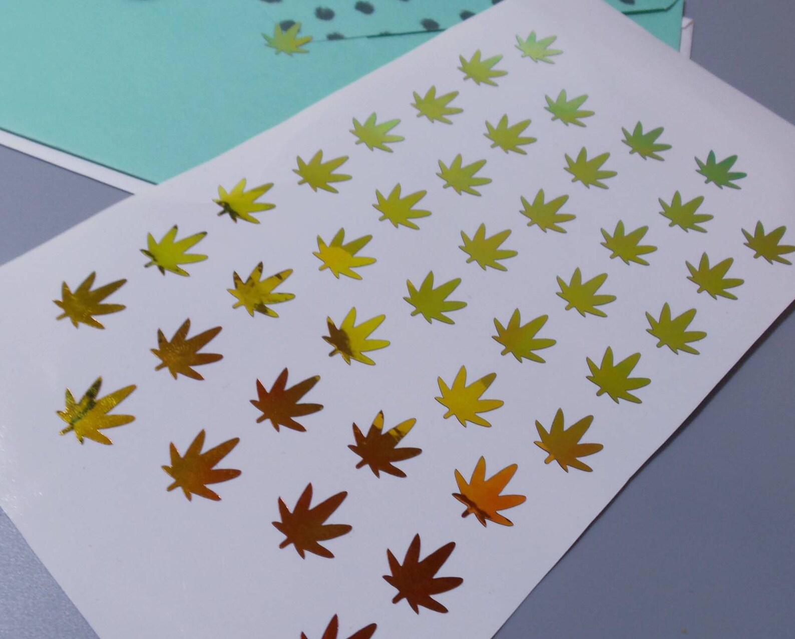 Cannabis Stickers Mini Reflective Pack of 25 Color Changing | Etsy