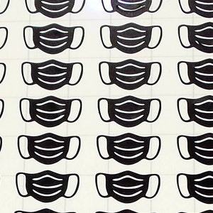 Mini Mask Stickers, Black 2020 Face Mask Sealer Set, Covid Envelope ...
