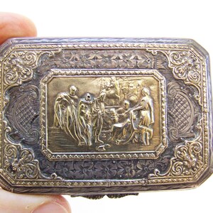 Victorian Italian Handcrafted Finely Decorated Silver 800 Pocket Snuff ...