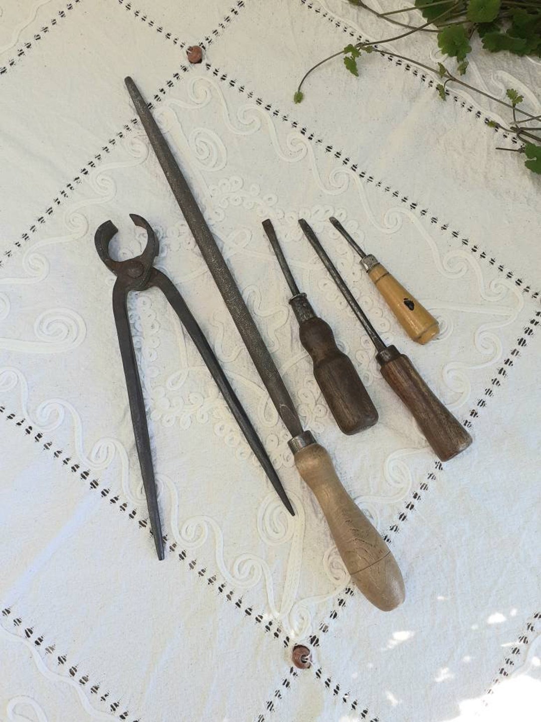 Set of 5 Iron Manual Tools. Woodworking Hand Utensils. Carpenter ...