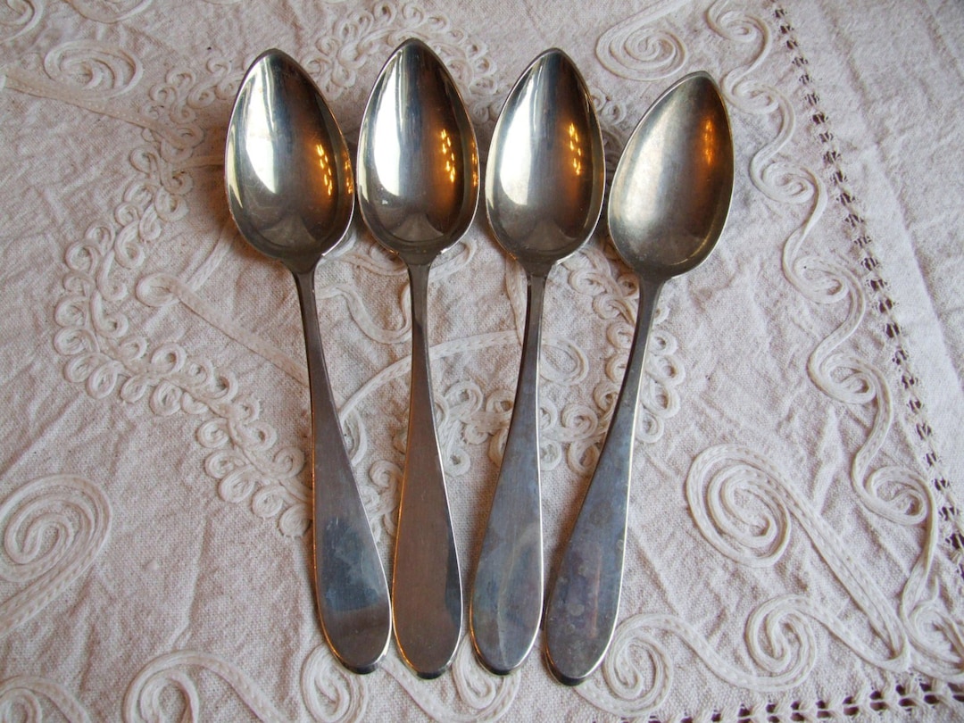 Antique Berndorf Alpacca Silverware: Set of 4 Austrian Table Spoons - Etsy
