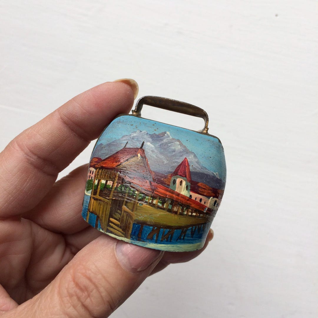 Vintage Swiss Brass Cowbell Brass Souvenir Hand Painted Bell Lucerne - Etsy