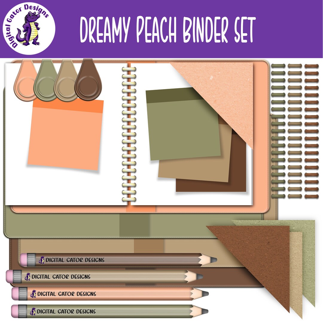 Spring Peach Binder Set - Etsy
