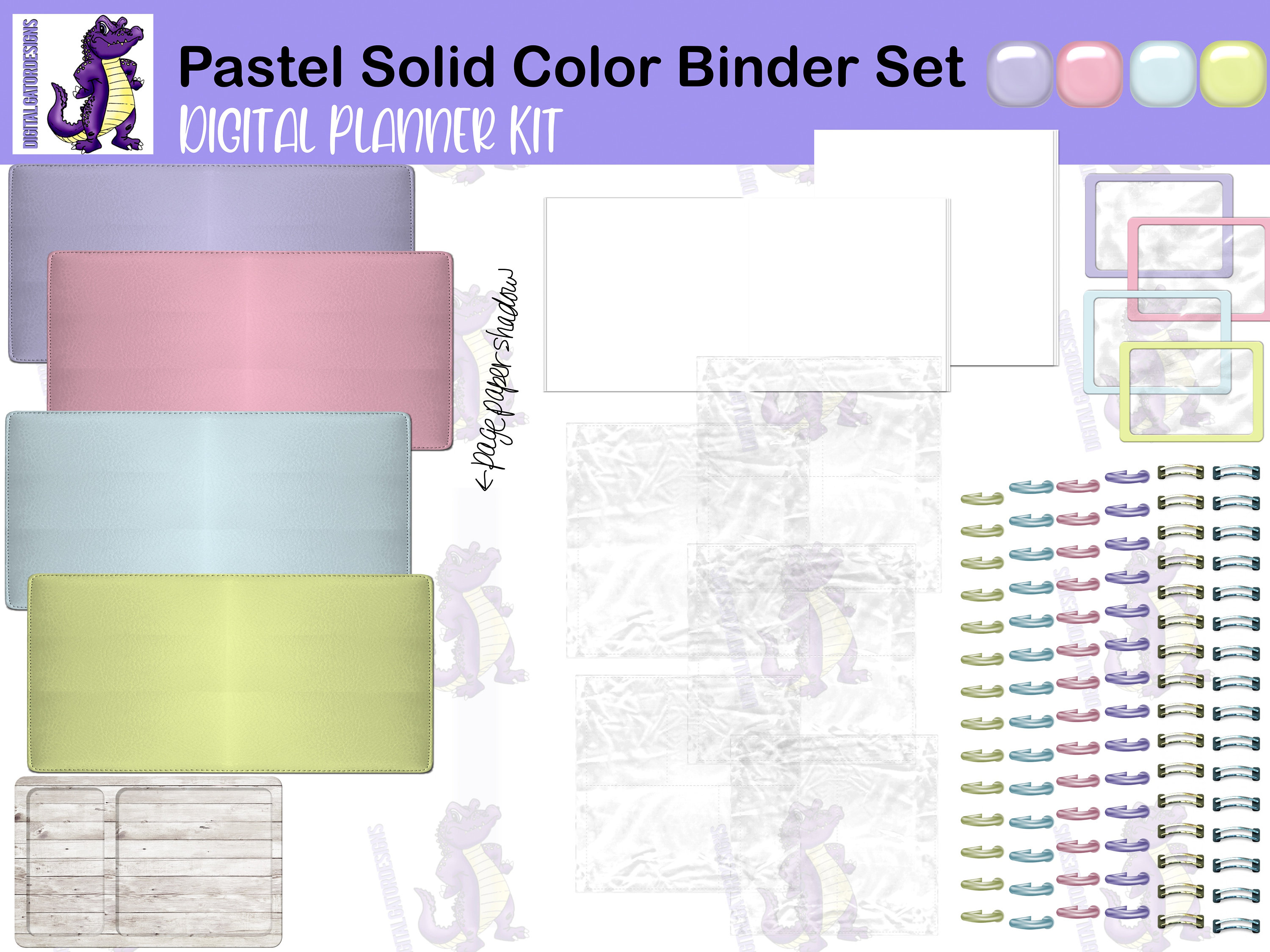 Pastel Solid Square Binder Set - Etsy