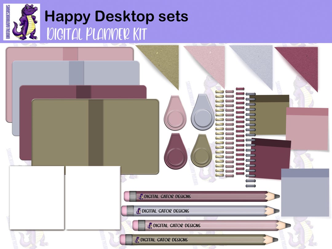 Happy Digital Desktop Stickers Sets - Etsy