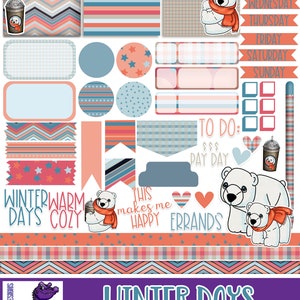 Winter Days Mini Digital Sticker Set - Etsy