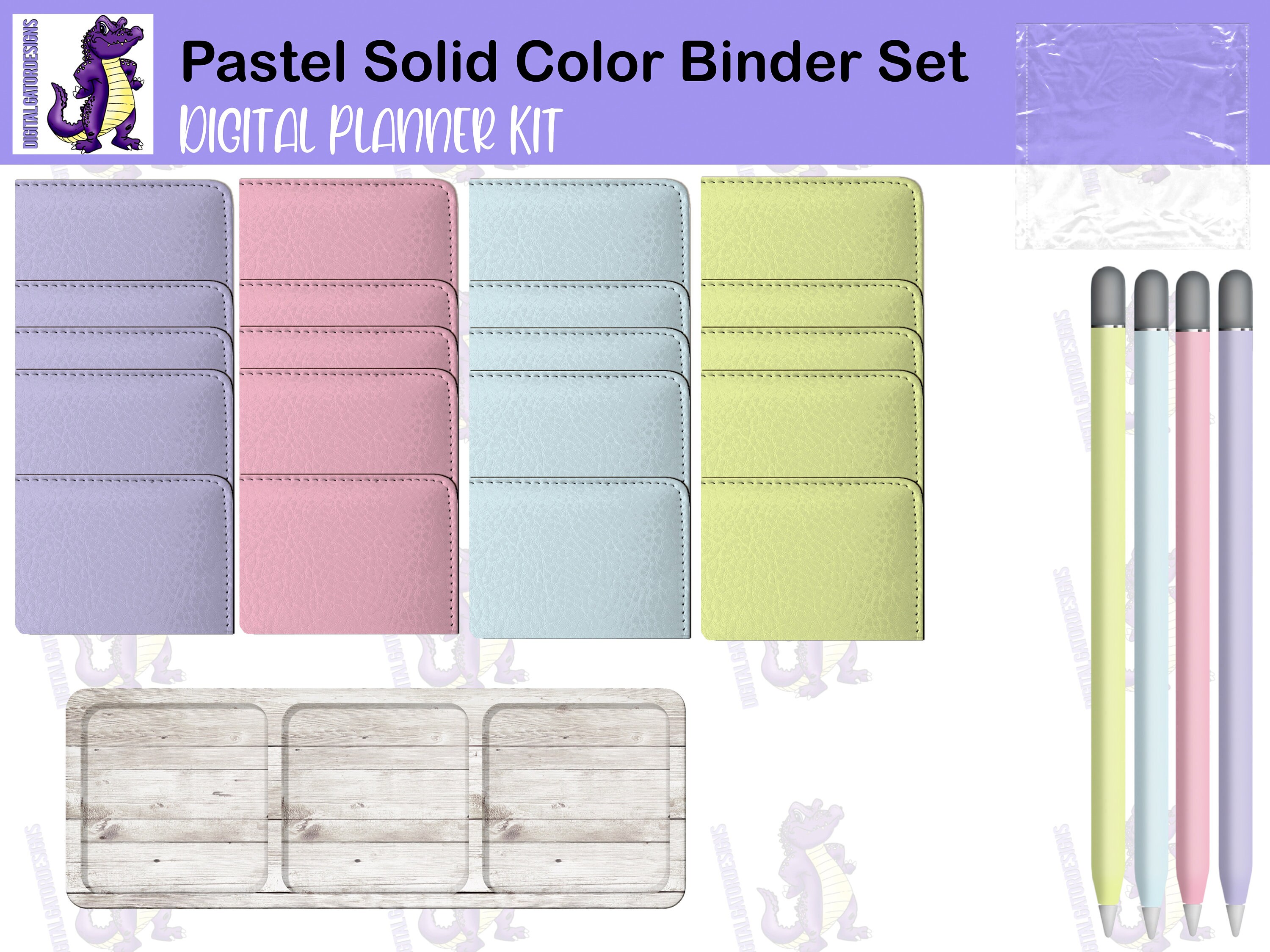 Pastel Solid Square Binder Set - Etsy