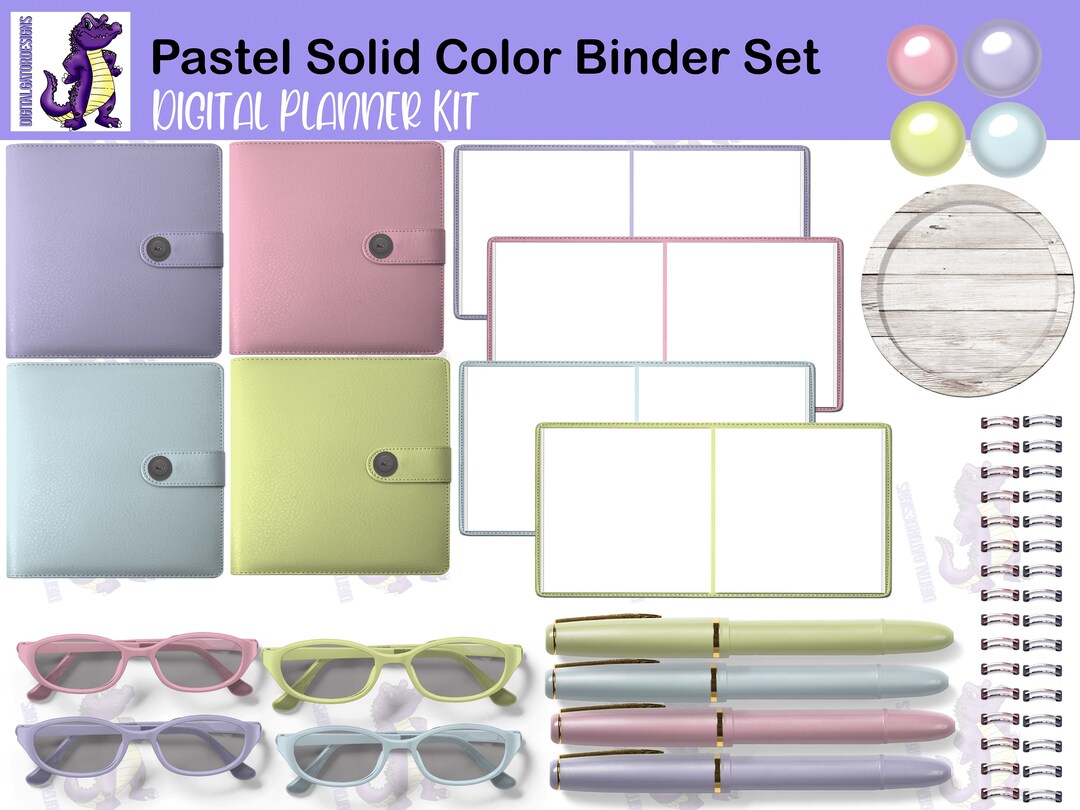 Pastel Solid Square Binder Set - Etsy