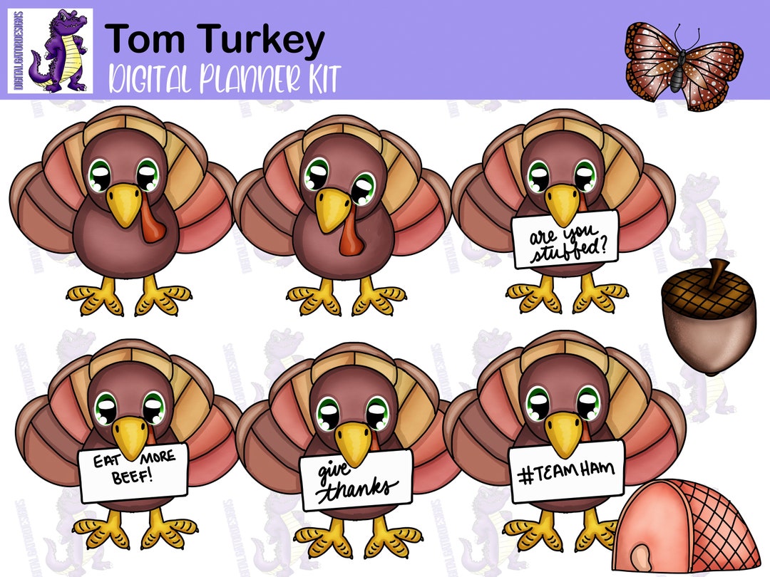 Tom Turkey Digital Planner Kit - Etsy