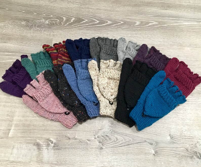 Convertible Wool Fingerless Mittens for Women ADDITIONAL | Etsy