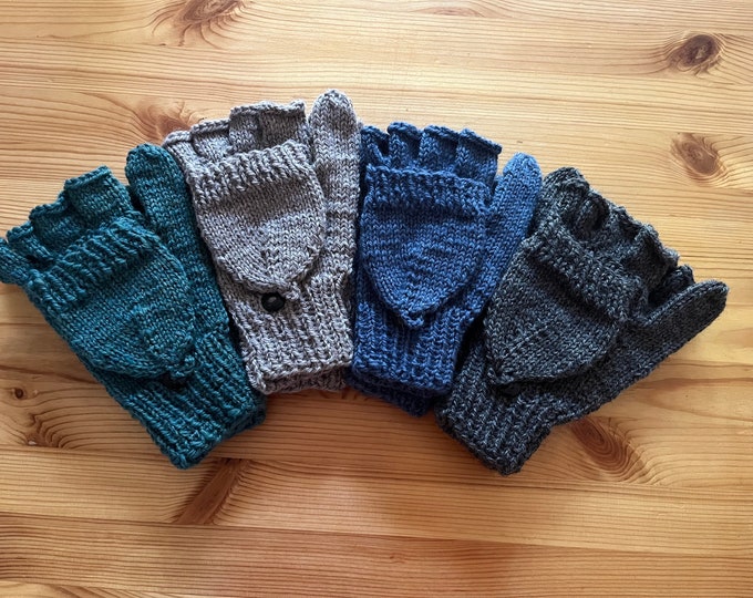 Convertible Wool Fingerless Mittens for Women (ADDITIONAL COLORS!) - Etsy