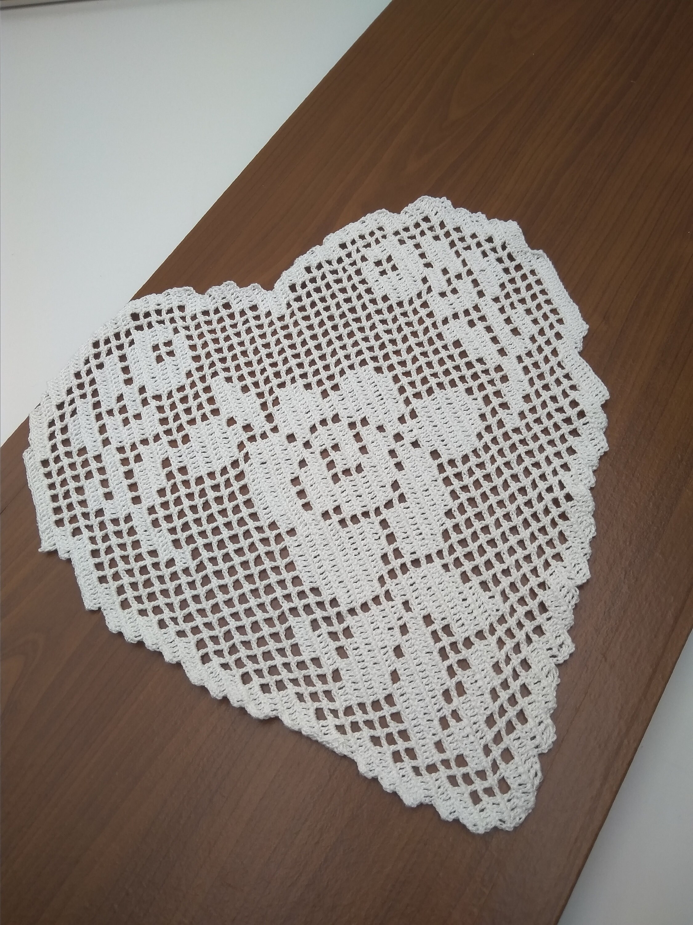 Pattern Crochet Doily ROSE Heart Filet, PATTERN 406, FILET Pattern ...