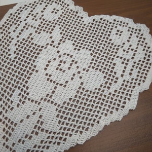 Pattern Crochet Doily ROSE Heart Filet, PATTERN 406, FILET Pattern ...