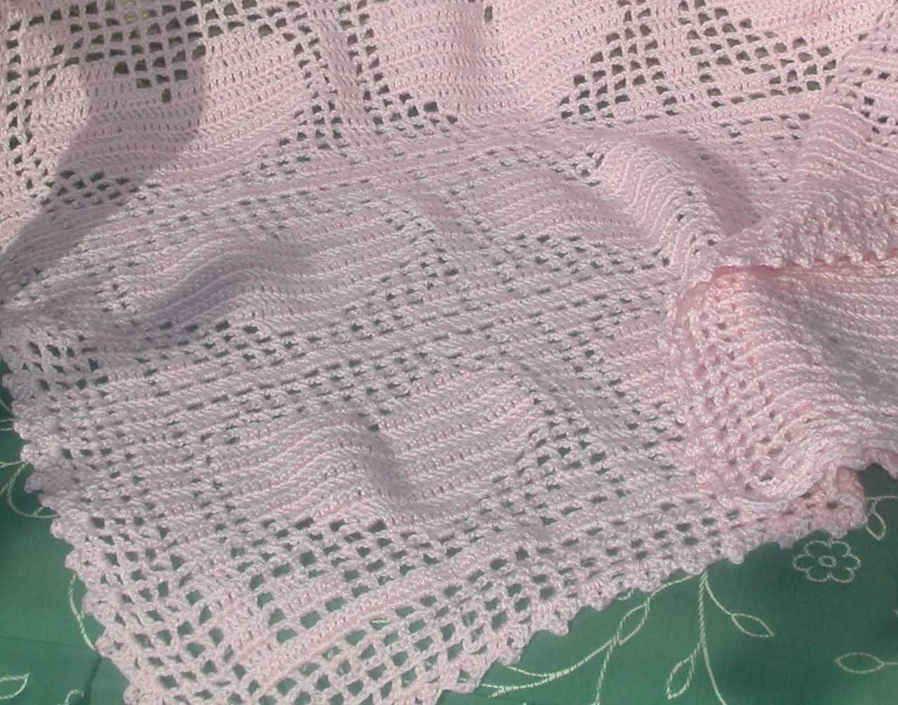 Crochet Filet Baby Blanket PATTERN, Crochet Pattern FILET HEARTS , Baby ...