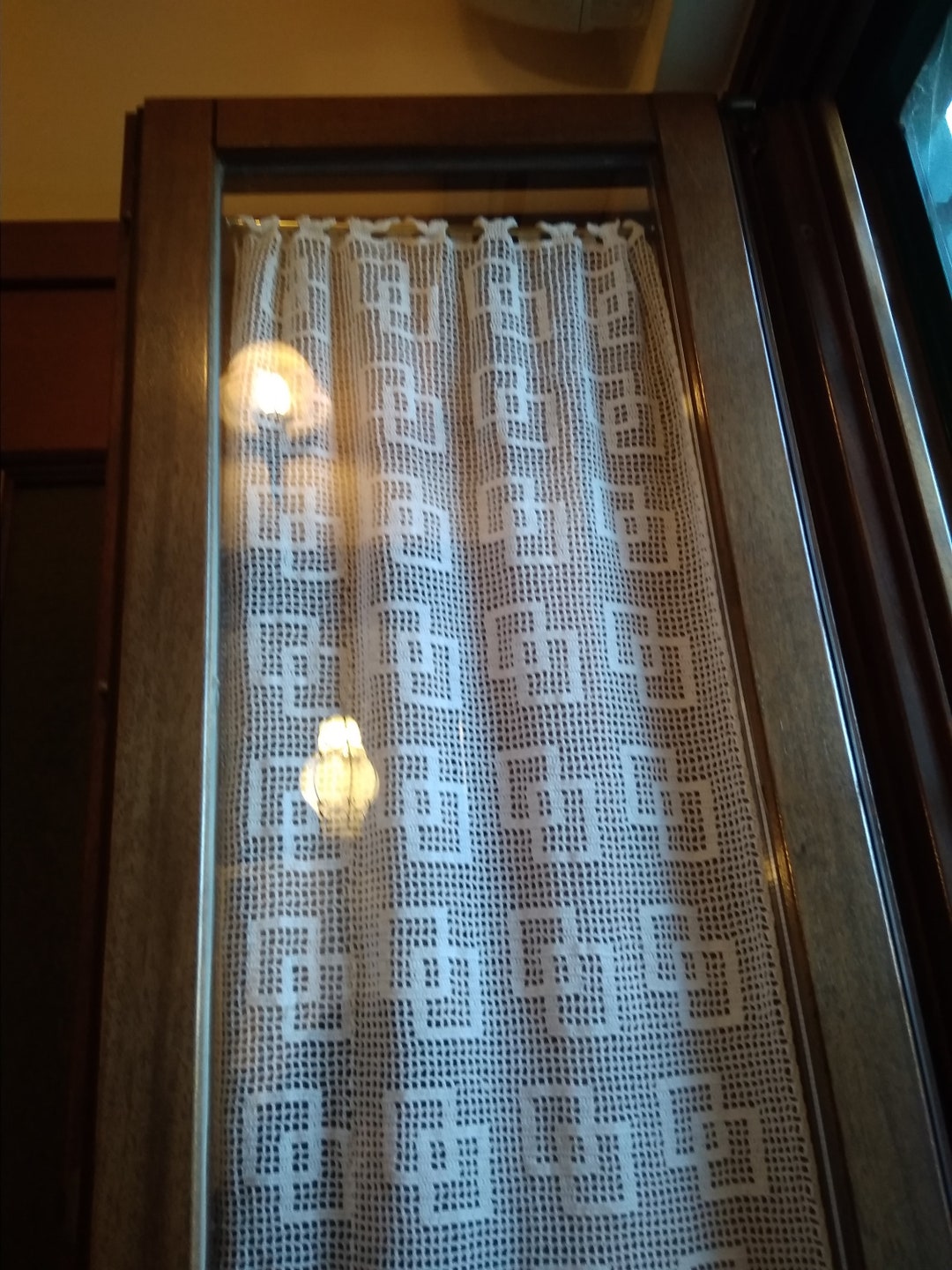 Filet CROCHET PATTERN - Lace Curtain Crossed Squares, PATTERN 411 ...