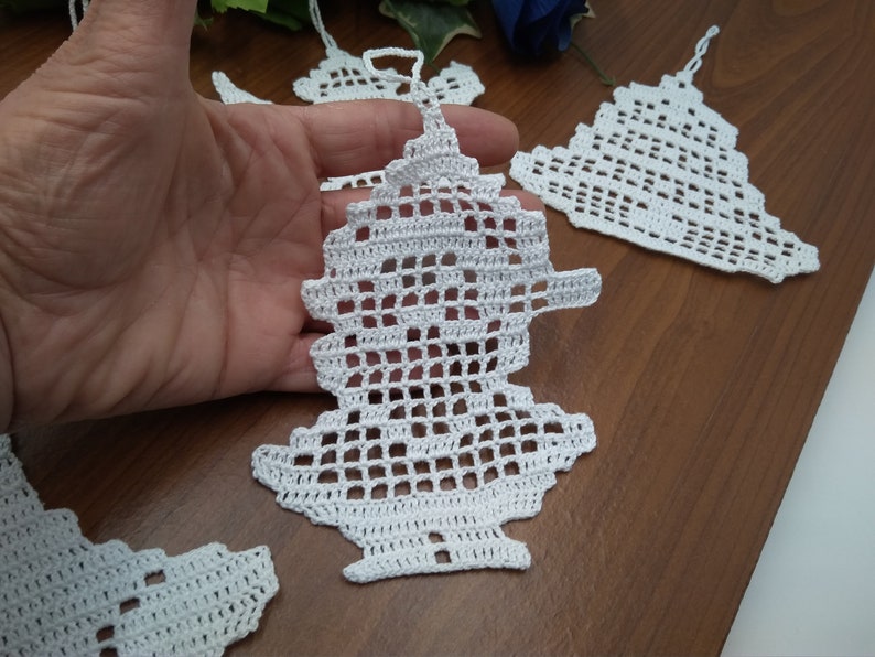 FILET Crochet Christmas Pattern - Santa Claus Ornaments - PATTERN 410 ...