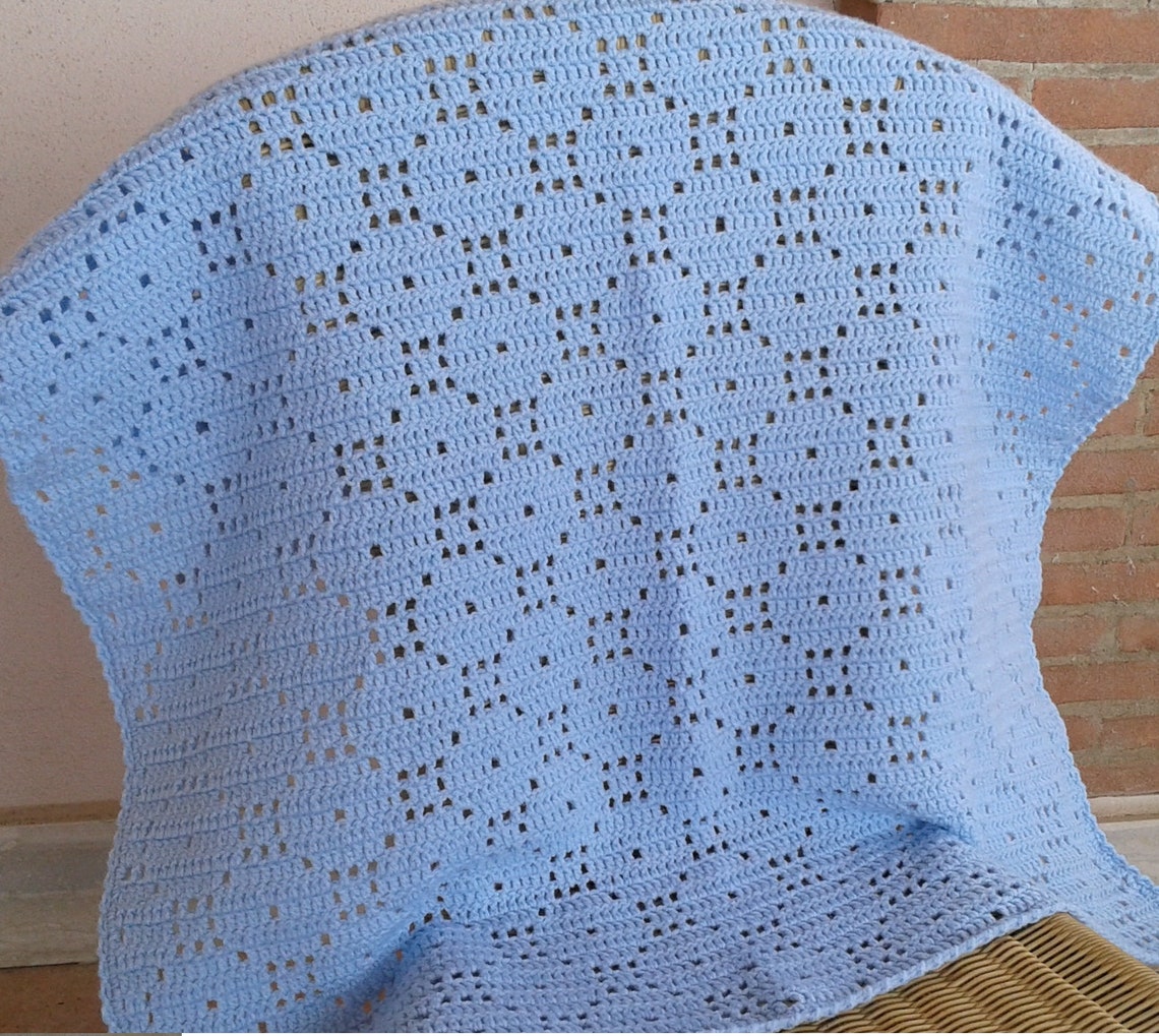 2 Schemi uncinetto filet copertine neonato / schema uncinetto - Etsy Italia