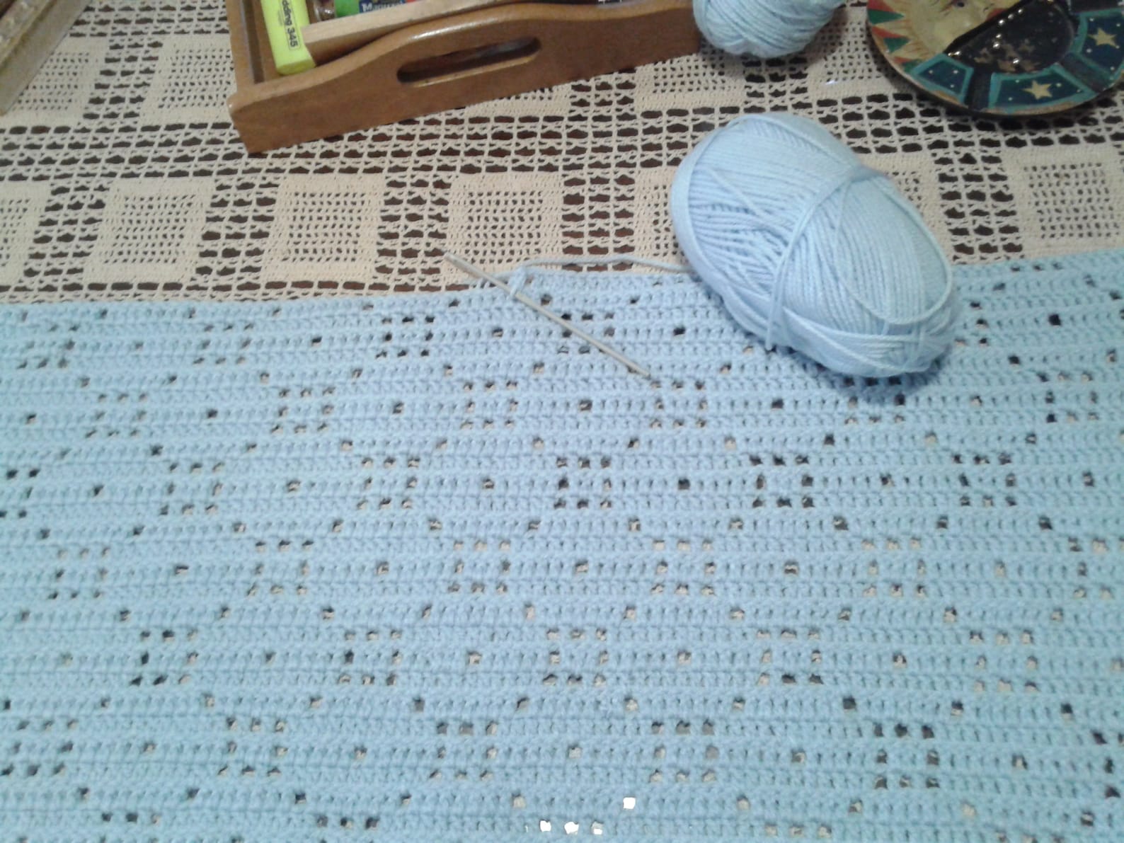 Filet Crochet Baby Blanket Pattern, Crochet Pattern 817, Easy Pattern ...