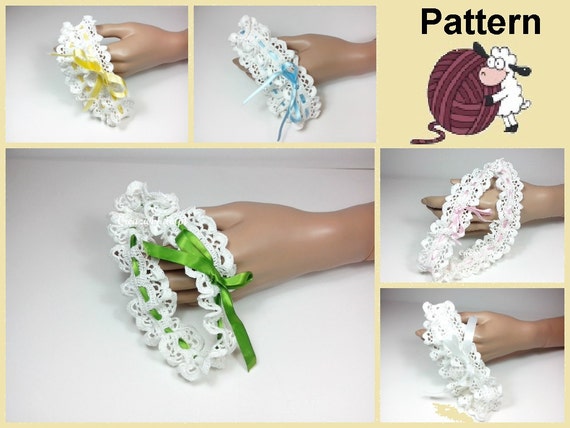 Crochet Wedding Garter Pattern FLOWER MEADOW Wedding Garter