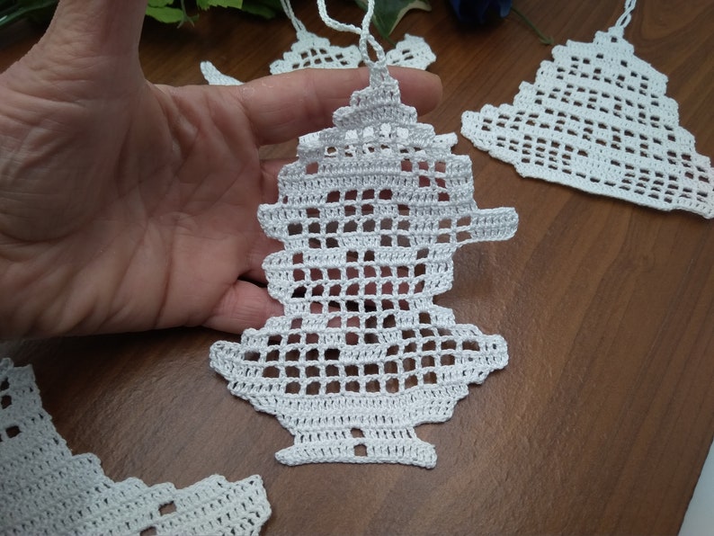 FILET Crochet Christmas Pattern - Santa Claus Ornaments - PATTERN 410 ...