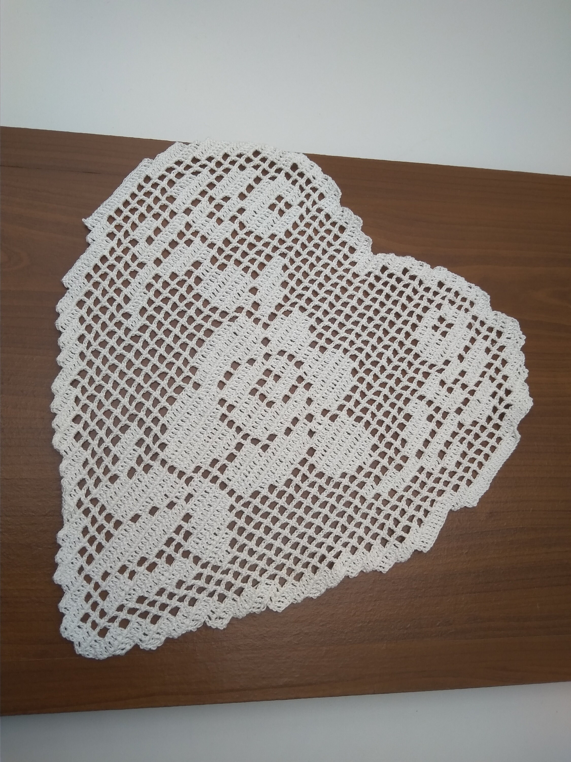 Pattern Crochet Doily ROSE Heart Filet, PATTERN 406, FILET Pattern ...