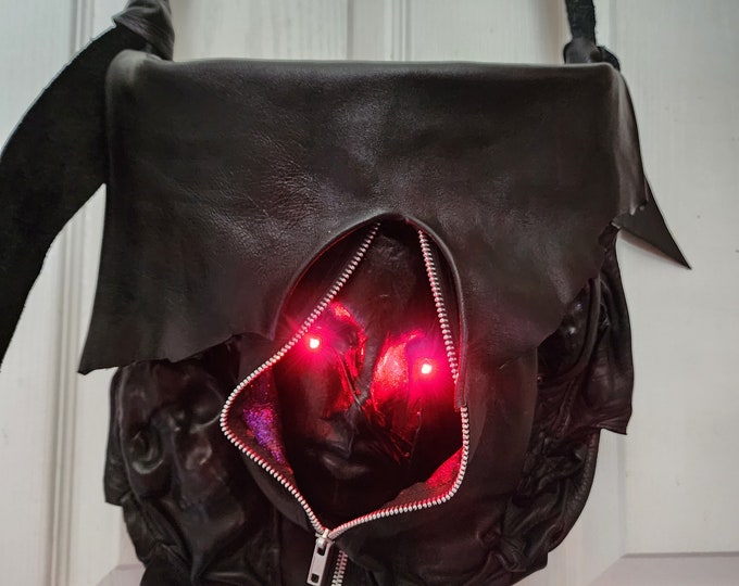 Spooky Face Bag With Skulls and Lite up Eyes - Etsy