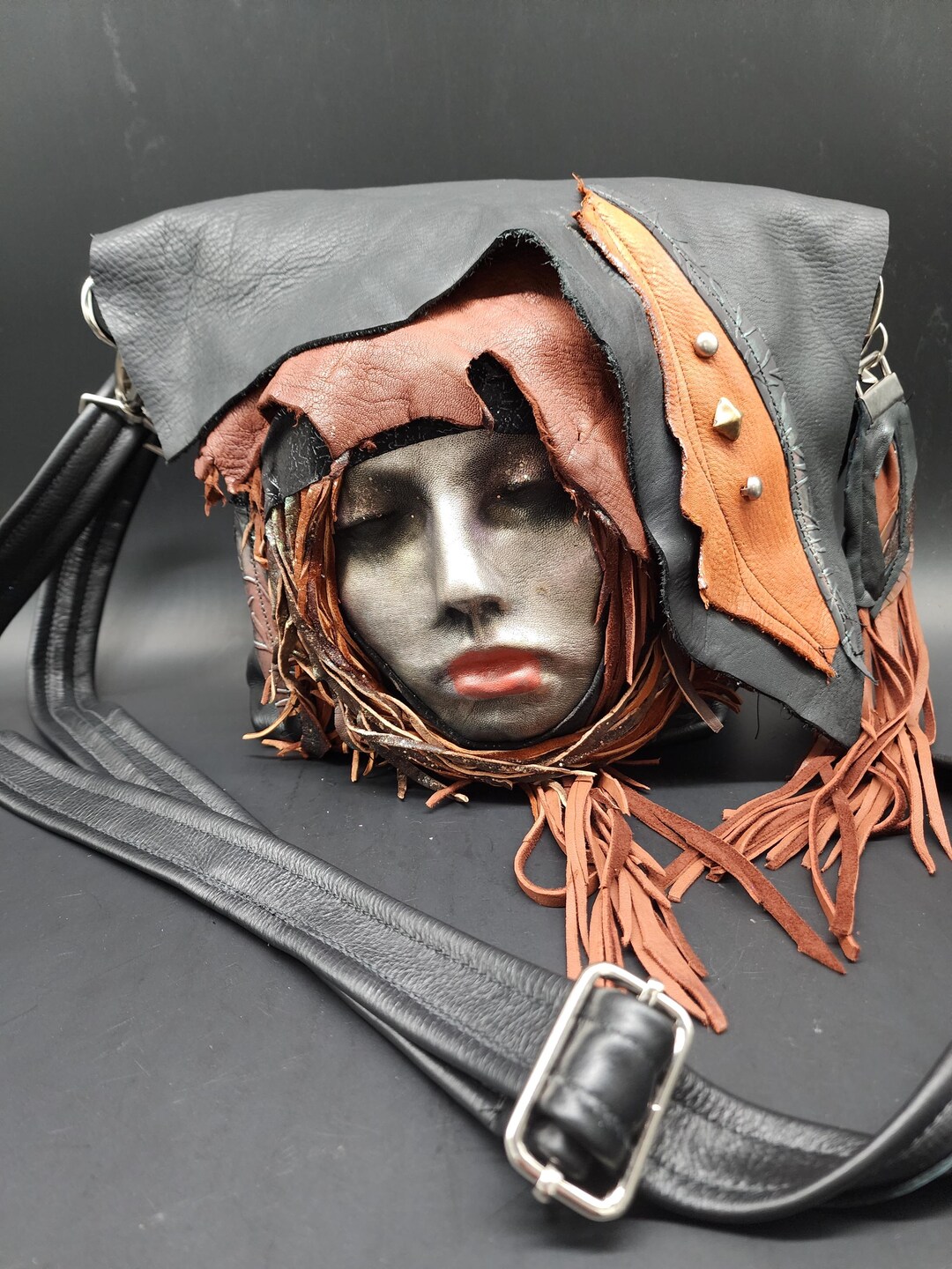 Sexy Boho Style Whimsical Leather Lady Face Bag - Etsy