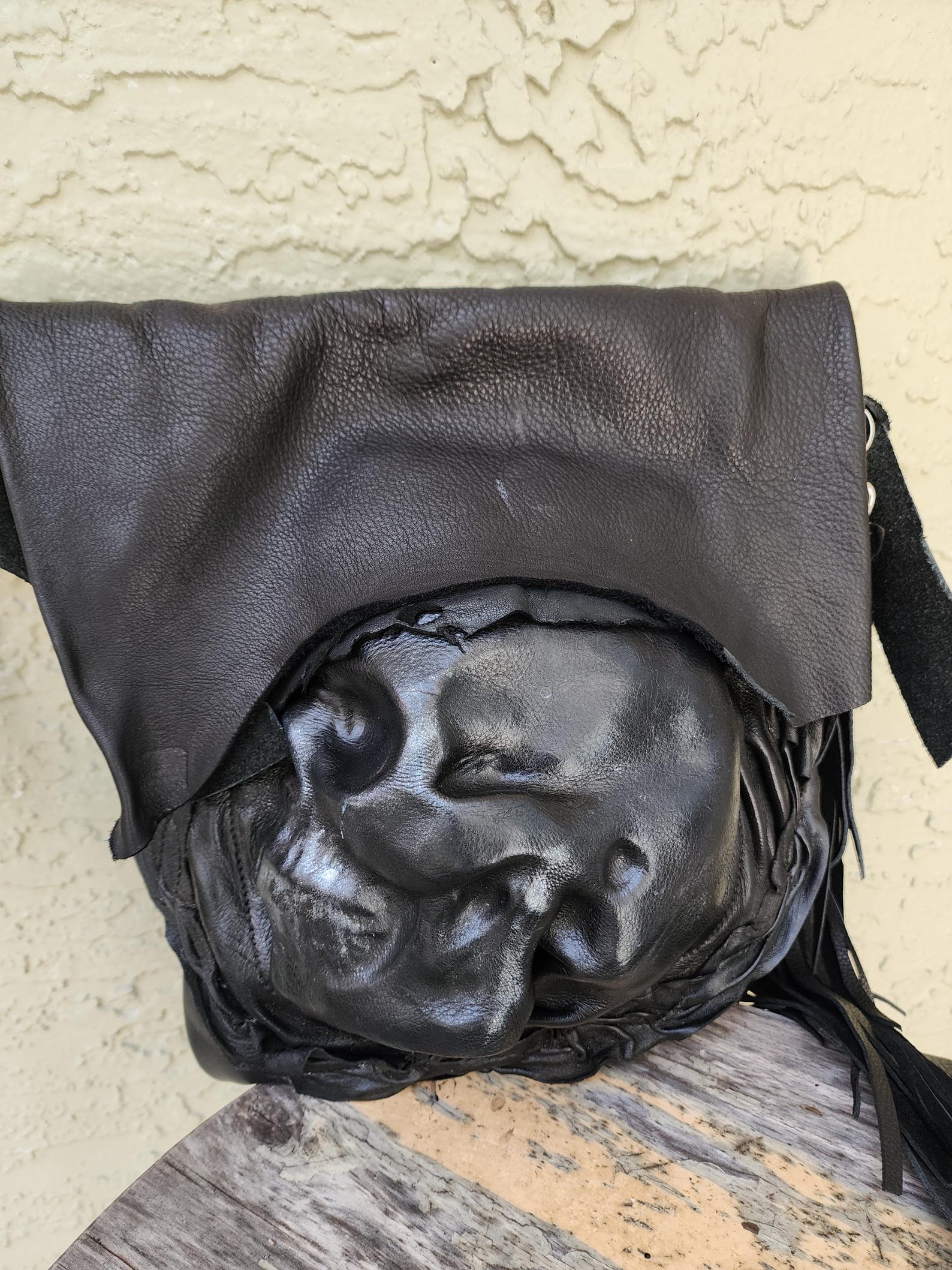 Leather Unisex Profile Skull Bag - Etsy