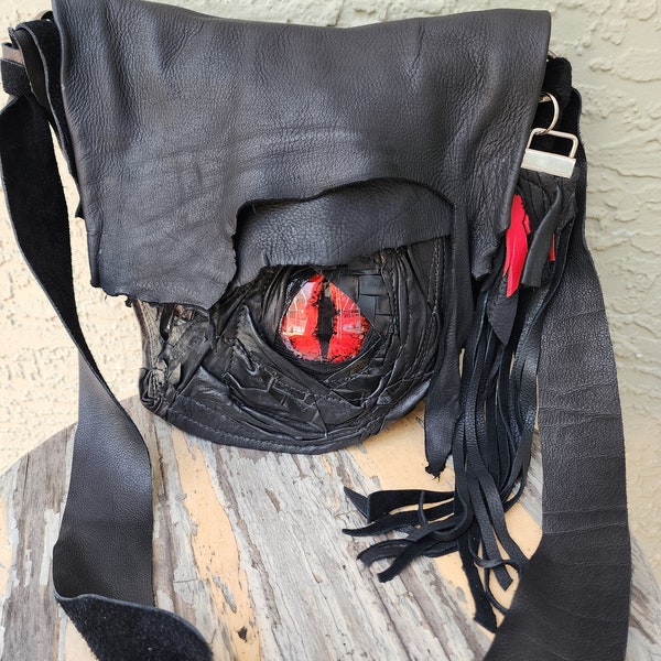 Leather Dragon Eye Bag Etsy