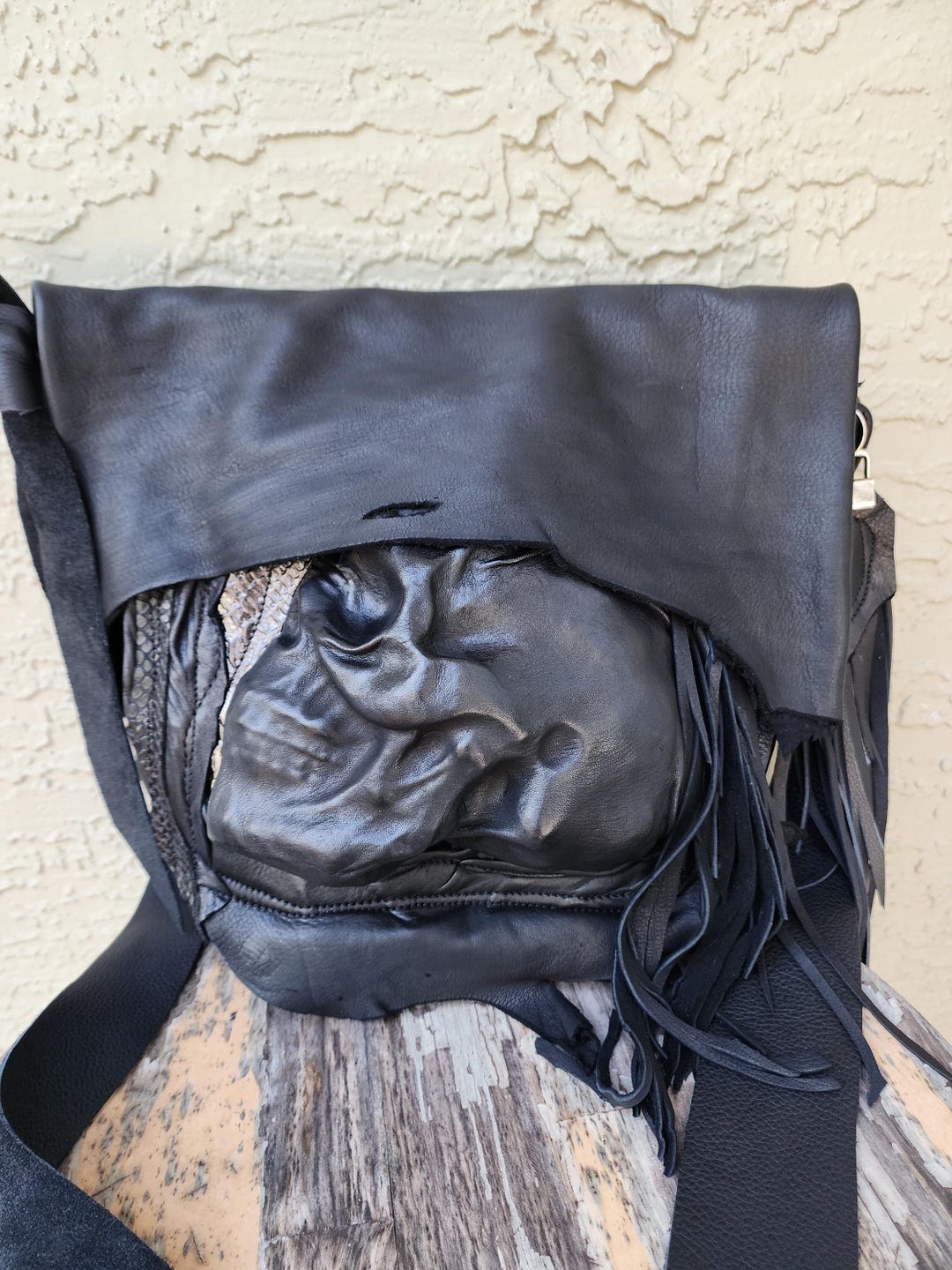 Leather Profile Human Skull Unisex Bag - Etsy