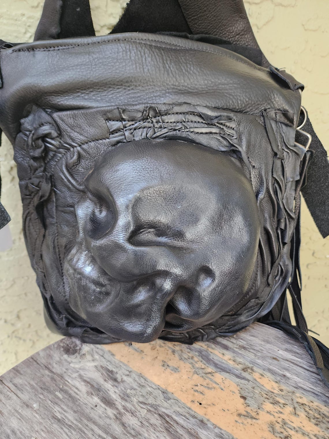 Leather Unisex Profile Skull Bag - Etsy