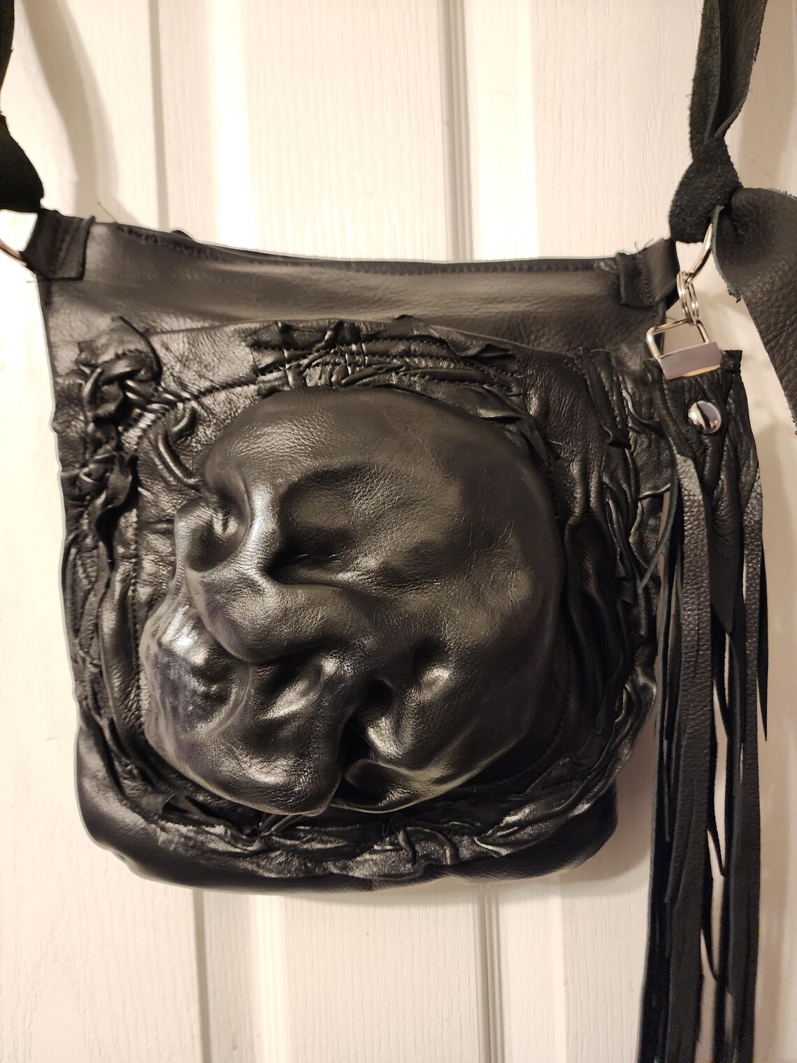 Leather Unisex Profile Skull Bag - Etsy