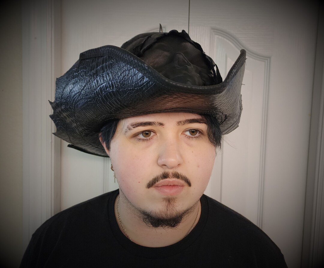 Bad Azz Unisex Pirate Hat With Laser Cut Wings Croc and Spikes - Etsy UK