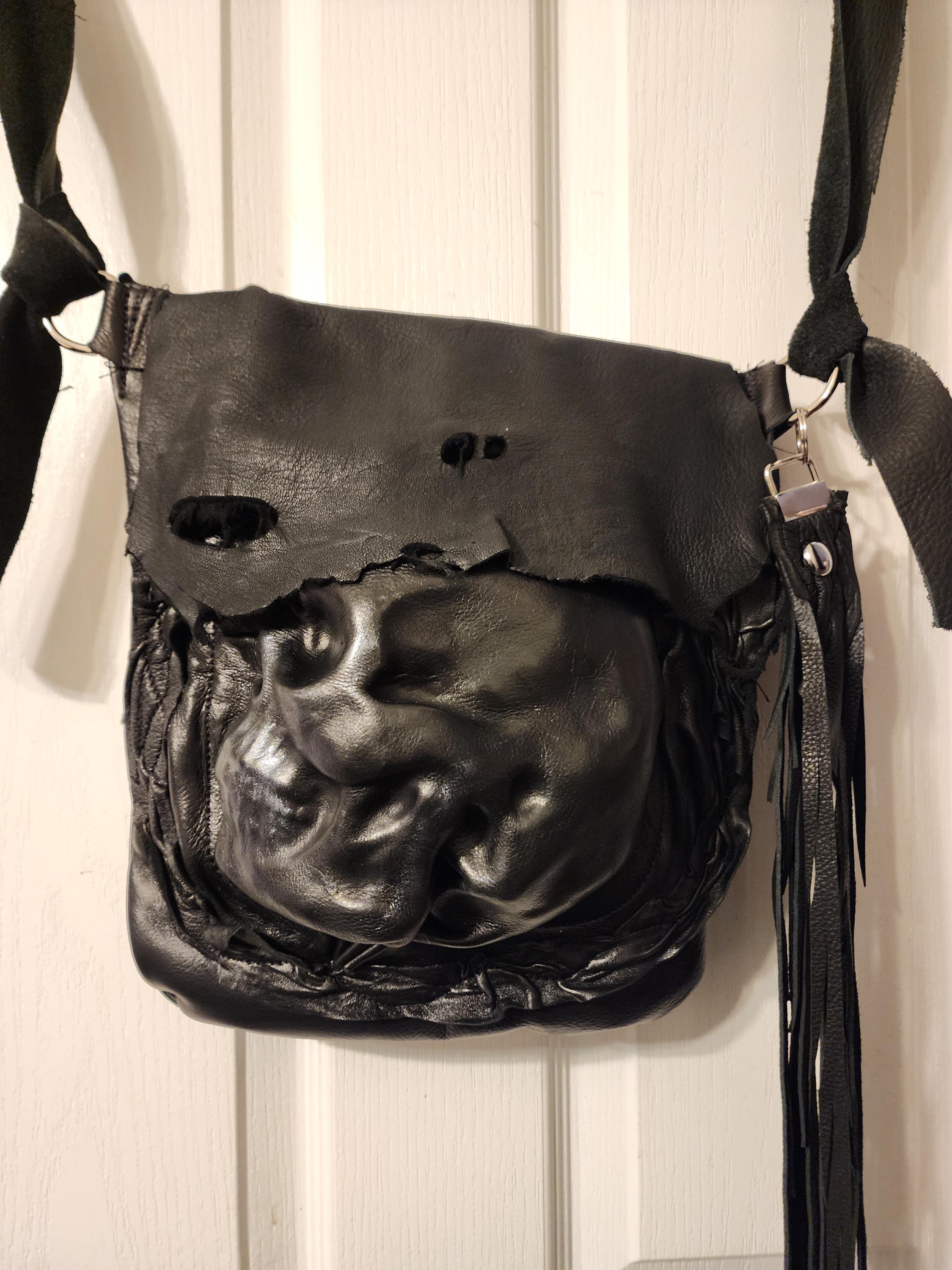 Leather Unisex Profile Skull Bag - Etsy