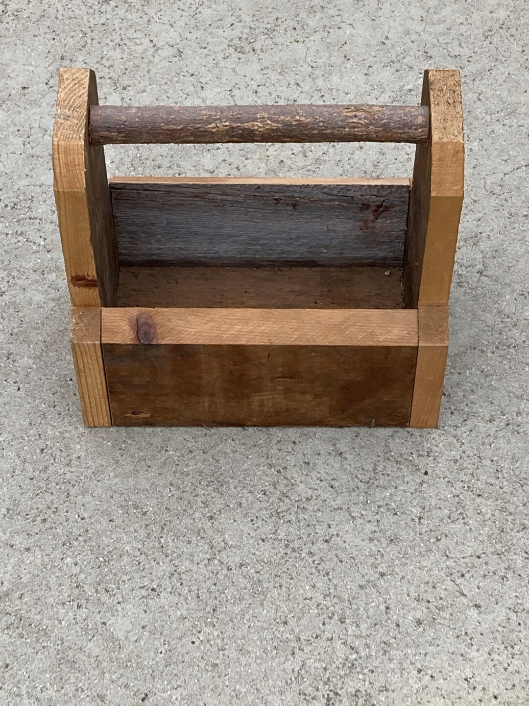Handmade Wood Tool Box, Handle is Raw Wood, for Storage or as a Planter ...