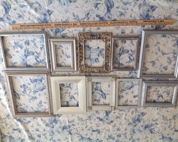 Silver and Ornate Frames, Set of 12, Fancy Baroque, Rococo Style -- Use ...