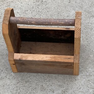 Handmade Wood Tool Box, Handle is Raw Wood, for Storage or as a Planter ...