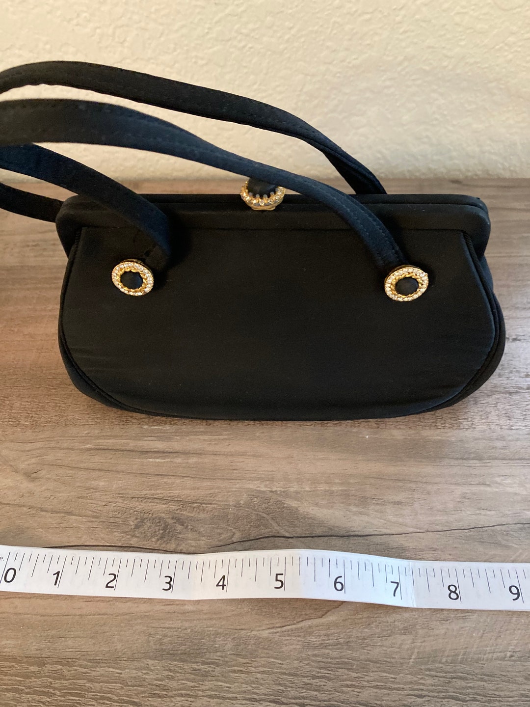 Black After Five by Lowy & Mund, Vintage Handbag Purse Black With ...